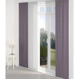 Schiebegardine WIRTH, B:60cm H:145cm, lila, Jacquard, Baumwolle, Polyester, Wohnzimmer, Gardinen, "Torbole"