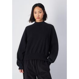 Champion Damen Sweatshirt, schwarz, Gr. L, Obermaterial: 84% Baumwolle, 16% Polyester, Sweatshirts