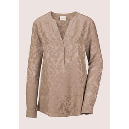 Madeleine Mode MADELEINE Damen Langarmbluse "Bluse Lange Jacquard-Bluse"caramel, Gr. 40, Obermaterial: 100% Viskose CV., Blusen