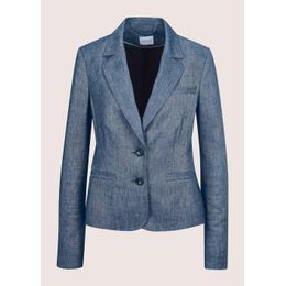 Madeleine Mode MADELEINE Damen Jackenblazer "Blazer Kurzblazer"nachtblau, melange, Gr. 38, Obermaterial: 50% Baumwolle CO. 50% Leinen LI., Blazer