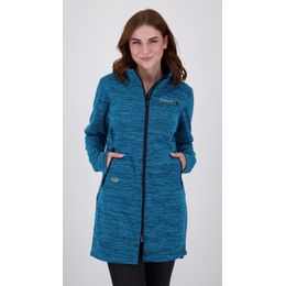 DEPROC Active Damen Strickfleecejacke "ELMSDALE LONG WOMEN", blau, Gr. 46, 100% Polyester, Jacken, auch in Gro&szlig;en Gr&ouml;&szlig;en erh&auml;ltlich