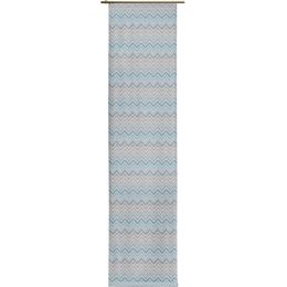 Schiebegardine WIRTH, B:60cm H:245cm, blau, Jacquard, Baumwolle, Polyester, Wohnzimmer, Gardinen, "Benewitz", 1