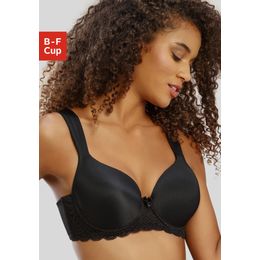 Lascana Damen Schalen-BH, Gr. 100, schwarz, Microtouch, Obermaterial: 85% Polyamid, 15% Elasthan, BHs, mit Bügel, nahtlos vorgeformte Cups,