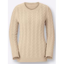 Casual Looks Damen Strickpullover "Pullover", beige, Gr. 40, unifarben, 100% Baumwolle, Pullover