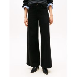 Tommy Hilfiger Damen High-waist-Jeans "DNM BLACK 70's WIDE LEG HW", schwarz, Gr. 32, unifarben, Denim/Jeans, Obermaterial: 100% Baumwolle, Jeans