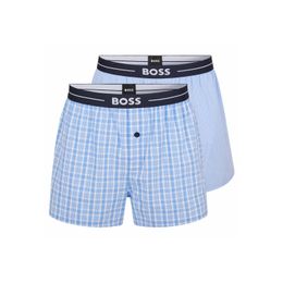 BOSS Herren Webboxer "Web-Boxershorts 2er Pack", Gr. XL, blau, Obermaterial: 95% Baumwolle CO. 5% Elasthan EL., Unterhosen