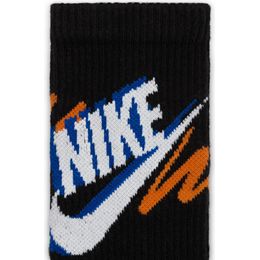 Nike Damen Funktionssocken "U NK ED PLS CREW 3PR SPORT 144", Gr. M, schwarz, Obermaterial: 68% Baumwolle, 29% Polyester, 2% Elasthan, 1% Nylon, Socken