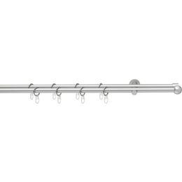 Gardinenstange GOOD LIFE, L:160cm &Oslash;:16mm, grau, Kunststoff, Metall, Gardinenstangen, "BOLA", mit Ringen