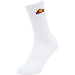 Ellesse Damen Sportsocken "Packung", Gr. 12, wei&szlig;, Materialmix, unifarben mit Farbeinsatz, Socken, 6er-Pack, mit eingestricktem Logo, elastisches