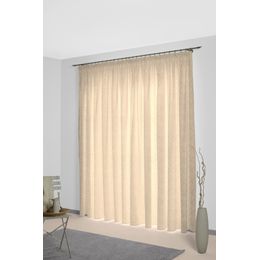 Vorhang WIRTH, B:132cm H:245cm, gold, Jacquard, Baumwolle, Polyester, Wohnzimmer, Gardinen, "Telfort"