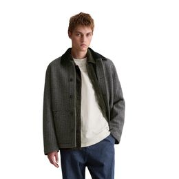 Marc O'Polo Herren Outdoorjacke "aus warmem Double-Face-Woll-Mix", schwarz, Gr. M, MARC O'POLO DENIM, gemustert, Obermaterial: 53% Wolle (Schafwolle), 44%