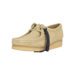 Clarks Damen Schn&uuml;rschuh "Wallabee Maple Suede", Gr. 40, beige, Leder, Schuhe, mit unverwechslebarer Kreppsohle