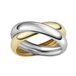 Diamonds by Ellen K. Damen Fingerring "Gold 585 zweifarbig mit 2 beweglichen Ringschienen", 016 (50,5), Gold, bunt, FASCINATION BY ELLEN K., Gold, Fingerringe
