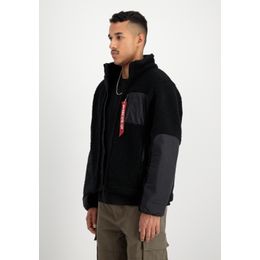 Funktionsjacke Alpha Industries "Sherpa Zip-Jacket", Herren, Gr. L, schwarz, Obermaterial 1: 100% Polyester, Obermaterial 2: 100% Nylon, Jacken Funktionsjacke