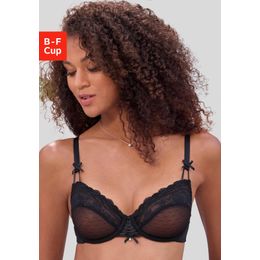 Damen B&uuml;gel-BH, NUANCE BY LASCANA, Gr. 95, schwarz, Spitze, Obermaterial: 67% Polyamid, 23% Polyester, 10% Elasthan, BHs, mit dekorativer Schn&uuml;rung
