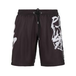 Plein Sport Herren Badeshorts "Tiger"0201, schwarz, wei&szlig;, Gr. L, Obermaterial: 100% Polyester, Badehosen
