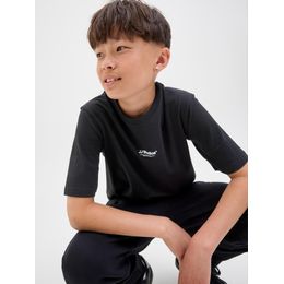 Jack & Jones Jungen T-Shirt "JJESOHO TEE SS CREW NECK NOOS JNR", schwarz, Gr. 140, JACK & JONES JUNIOR, bedruckt, Single Jersey, Obermaterial: 100% Baumwolle,