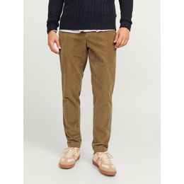 Jack & Jones JACK & JONES Herren Cordhose "JPSTACE JJCORDUROY CHINO SN", braun, Gr. 29, unifarben, Web, Obermaterial: 98% Baumwolle, 2% Elasthan, Hosen