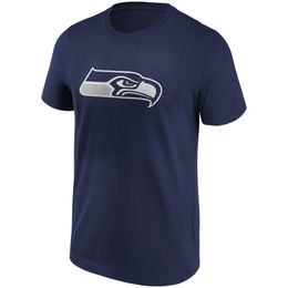T-Shirt Fanatics "Fanatics T-Shirt Seattle Seahawks Primary Logo Graphic", Damen, Gr. L, blau, 100% Baumwolle, Shirts T-Shirt
