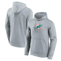 Fanatics Damen Kapuzenpullover "Fanatics Hoodie Miami Dolphins Primary Logo Graphic", grau, Gr. XL, 80% Baumwolle, 20% Polyester, Pullover