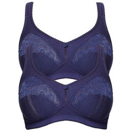 SuSa Damen Entlastungs-BH "2er Pack Entlastungs BH Topsy Plus", Gr. 80, blau, Obermaterial: 60% Baumwolle CO. 35% Polyamid PA. 5% Elasthan EL., BHs