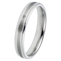 DOOSTI Damen Trauring "Schmuck Geschenk Silber 925 Trauring Ehering Partnerring LIEBE", 56, 0,01 SI = kleine Einschl&uuml;sse mit Brillant, Silber 925