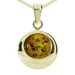 OSTSEE-SCHMUCK Damen Kette mit Anh&auml;nger "OSTSEE-SCHMUCK Kette mit Anh&auml;nger Alina 12 mm", 42cm, Silber 925 (Sterlingsilber), L: 42, gold, Silber 925