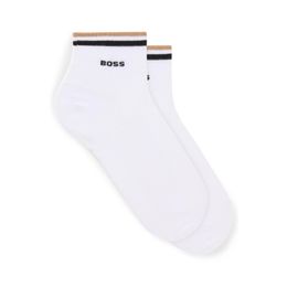 BOSS Herren Freizeitsocken "2P SH Stripe CC", Gr. 39, wei&szlig;, Baumwollmischung, unifarben mit Farbeinsatz, Socken, mit BOSS Schriftzug