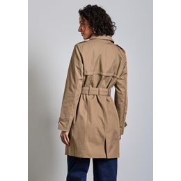 Street One Damen Trenchcoat, braun, Gr. 36, unifarben, Web, 69% Baumwolle, 31% Polyester, M&auml;ntel, mit Bindeg&uuml;rtel