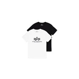 Herren T-Shirt "Basic T-Shirt BL 2 Pack", schwarz-wei&szlig;, Gr. S, Alpha Industries, Obermaterial: 100% Baumwolle, Shirts