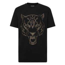 Plein Sport Jungen T-Shirt "Tiger", schwarz, Gr. XS, Obermaterial: 100% Baumwolle, Shirts