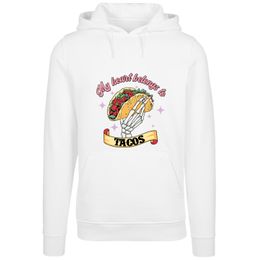 F4NT4STIC Damen Kapuzenpullover "Anti Valentinstag My Herz belongs to tacos", wei&szlig;, Gr. L, Obermaterial: 65% Baumwolle, 35% Polyester, Pullover,