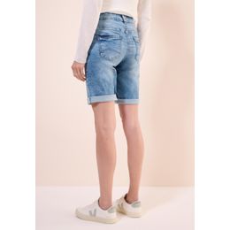 Cecil Damen Shorts "Style Scarlett", blau, Gr. 32, unifarben, Web, Obermaterial: 78% Baumwolle, 20% Polyester, 2% Elasthan, Hosen, Sommerhose, Jeans,