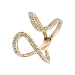 Jobo Damen Diamantring, 58, P1 = bei 10-facher Vergr&ouml;&szlig;erung erkennbare Einschl&uuml;sse, Diamanten Gelbgold 585, gelb, Diamanten, Gelbgold 585,