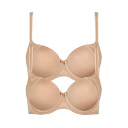 LISCA Damen Schalen-BH "2er Pack Schalen BH Evelyn", Gr. 100, beige, Obermaterial: 83% Polyamid PA. 17% Elasthan EL., BHs