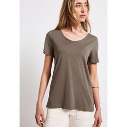 Street One Damen T-Shirt "Style Gerda", beige, Gr. 34, Jersey, Obermaterial: 50% Baumwolle, 50% Modal, Shirts