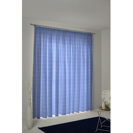 Vorhang WIRTH, B:132cm H:200cm, blau, Chenille, Polyacryl, Wohnzimmer, Gardinen, "Toco-Karo"