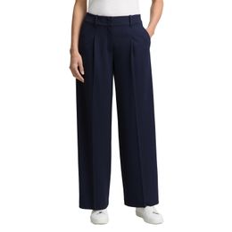 Tom Tailor Damen Stoffhose, blau, Gr. 40, unifarben, Web, Obermaterial: 60% Viskose, 34% Polyamid, 6% Elasthan. Futter: 100% Polyester, Hosen,