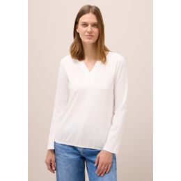 Tunikashirt Cecil, Damen, Gr. L (42), weiß (vanilleweiß), Web, 100% Baumwolle, unifarben, normal normal, Rundhals, elastischer Bund, Shirts, aus reiner Baumwolle