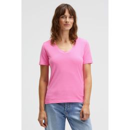 Damen V-Shirt, pink, Gr. XXXL, SENSES.THE LABEL, unifarben, Single Jersey, Material: 100% Baumwolle, Shirts, aus Baumwolle