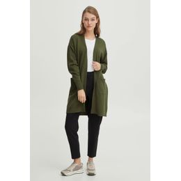 oxmo Damen Strickjacke "Strickjacke OXRitiana", gr&uuml;n, Gr. XS, Obermaterial: 50% Viskose CV. 27% Nylon NY. 23% Polyester PES., Strickjacken