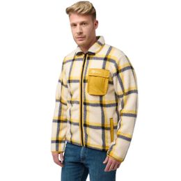 Jack Wolfskin Herren Fleecejacke "FELSLICHT CHECK JACKET", weiß, Gr. S, Obermaterial: 100% Polyester, Jacken, Wärmend, atmungsaktiv, Übergangsjacke