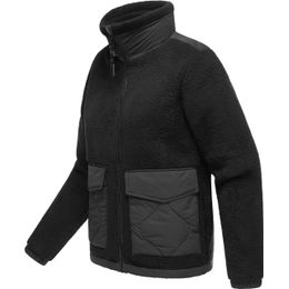 Ragwear Damen Pl&uuml;schjacke "Arctika", schwarz, Gr. L, Obermaterial 1: 100% Polyester; Obermaterial 2: 70% Polyester, 30% Nylon; Innenfutter: 100%