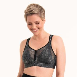Anita active Damen Sport-BH "Air Control Deltapad", Gr. 75, grau, Netz, Obermaterial: 49% Polyamid, 39% Polyester, 12% Elasthan, Mesh, Netz,