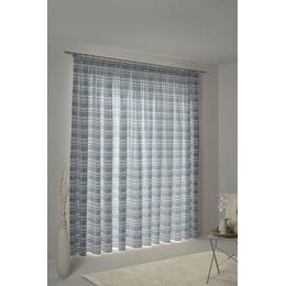 Vorhang WIRTH, B:132cm H:245cm, blau, Jacquard, Baumwolle, Polyester, Wohnzimmer, Gardinen, "Laufenberg"