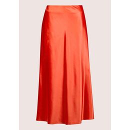 Madeleine Mode MADELEINE Damen Midirock "Midirock Midi Satinrock für elegante Anlässe", orange, Gr. 36, Obermaterial: 100% Polyester PES., Röcke