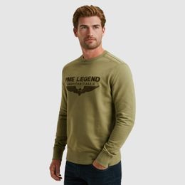 PME-Legend PME LEGEND Herren Sweatshirt "Crewneck soft terry with logo", gr&uuml;n, Gr. L, bedruckt, Sweatware, Obermaterial: 100% Baumwolle, Sweatshirts, mit Logo