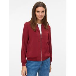 V&eacute;ro Moda VERO MODA Damen Bomberjacke "VMCOCO L/S BOMBER NOOS", rot, Gr. S, unifarben, Web, Obermaterial: 96% Polyester, 4% Elasthan, Jacken, in modisch kurzer