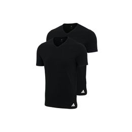Herren T-Shirt "T-Shirt V-Neck Shirt Active Flex Cotton 2er Pack", schwarz, Gr. XL, adidas originals, Obermaterial: 95% Baumwolle CO. 5% Elasthan