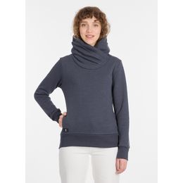 Ragwear Damen Sweatshirt "ANABETH", blau, Gr. L, unifarben, Sweatware, Obermaterial: 70% Baumwolle, 30% Polyester, Sweatshirts, mit hohem Stehkragen,